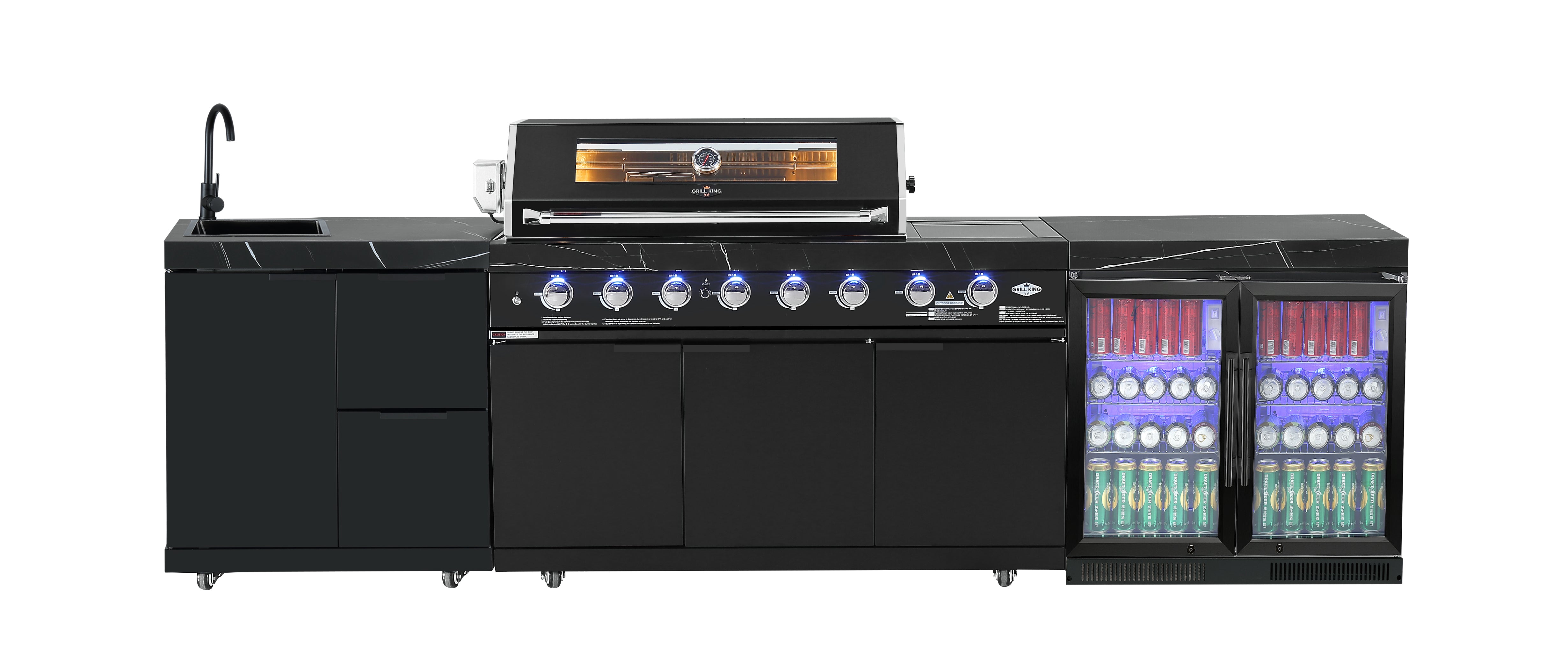 Hampton Style Black Stone Rockpool 6B BBQ Kitchen Package Inc Sink & D ...