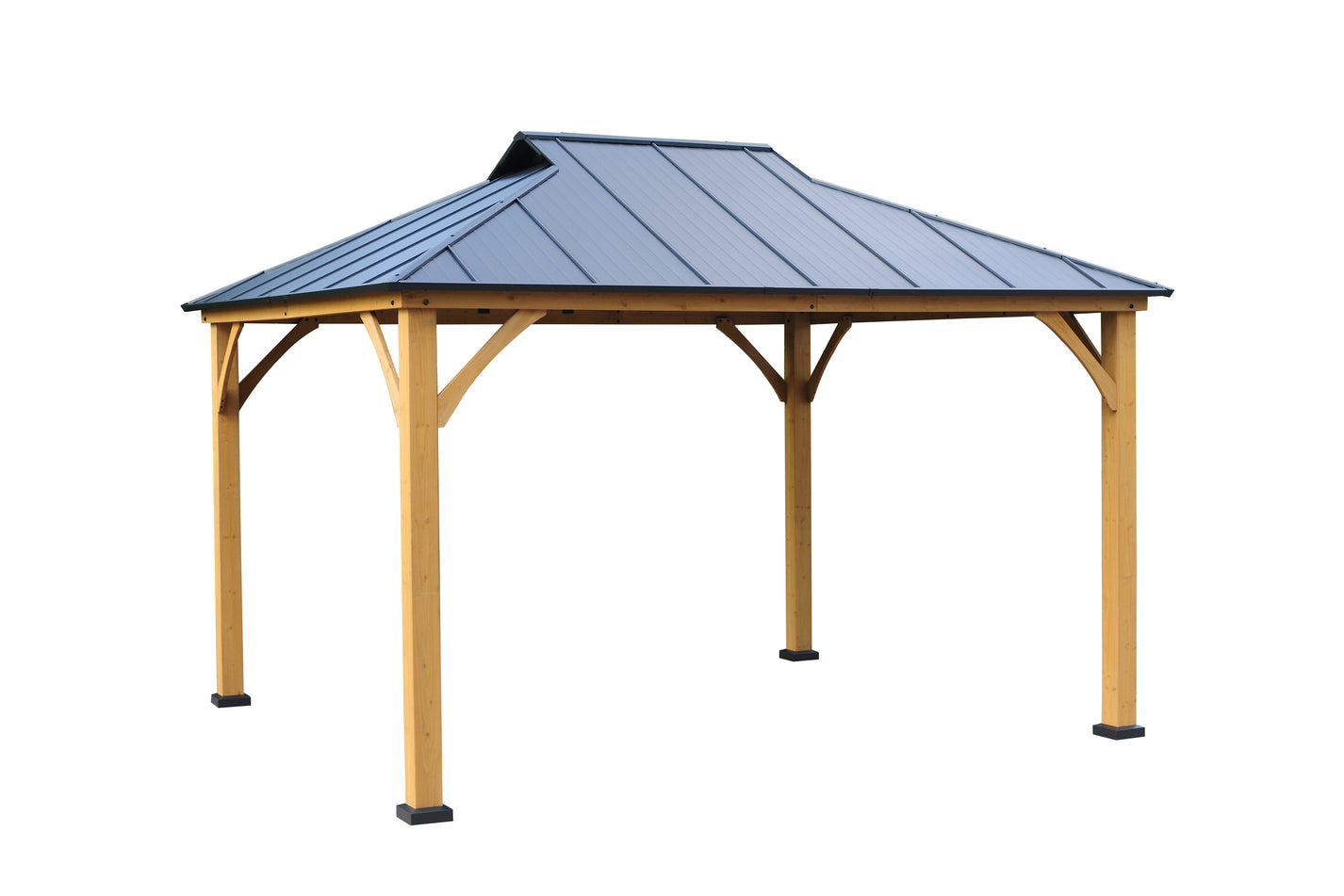 GazeboMate Adventure 3.66x4.28M Galvanized Steel & Cedar Wood Gazebo ...