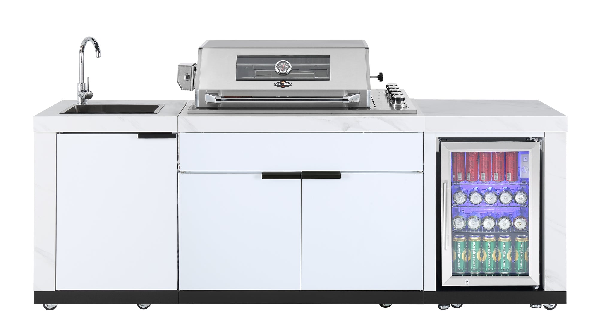 Grill King 4B Drop In Gas BBQ with Slimline Hood | Designer BBQ Kitche ...
