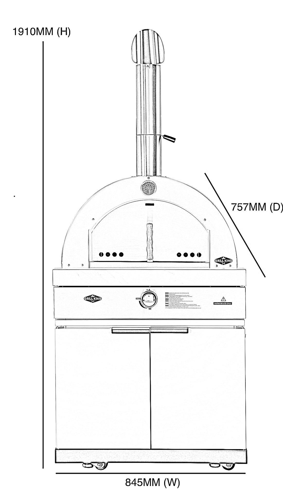 22” Gas Pizza Oven Module: Suits Kingsley BBQs Kitchen Inc Pizza Oven ...